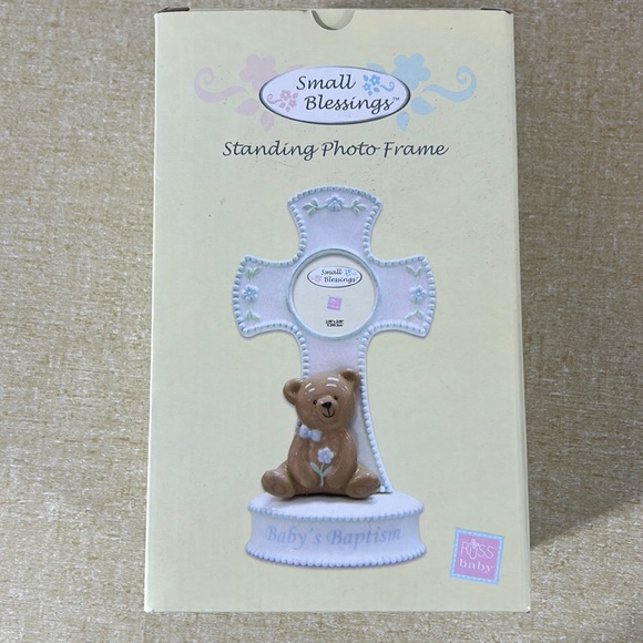 Other | New Russ Baby Small Blessings Babys Baptism Porcelain Cross ...